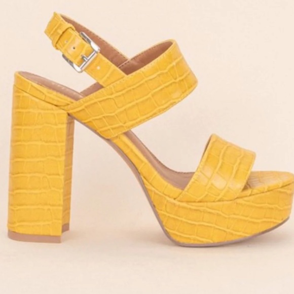 Mi.iM | Shoes | Nwt Bright Yellow Croc Platforms | Poshmark